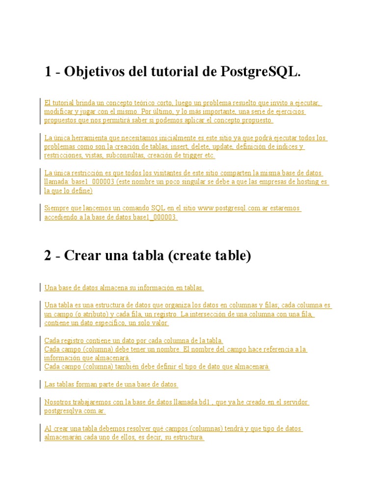 Postgre SQL | PDF | Cadena (informática) | Bases de datos