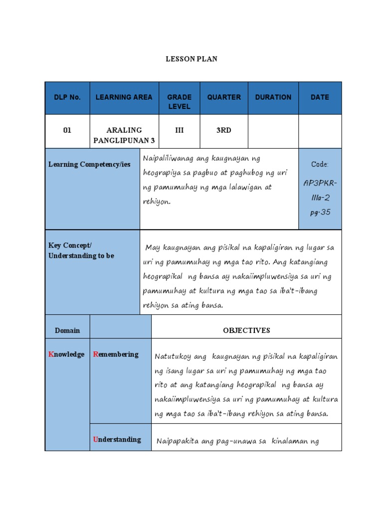 Dacuma, Ana Maia - Lesson Plan Template | PDF