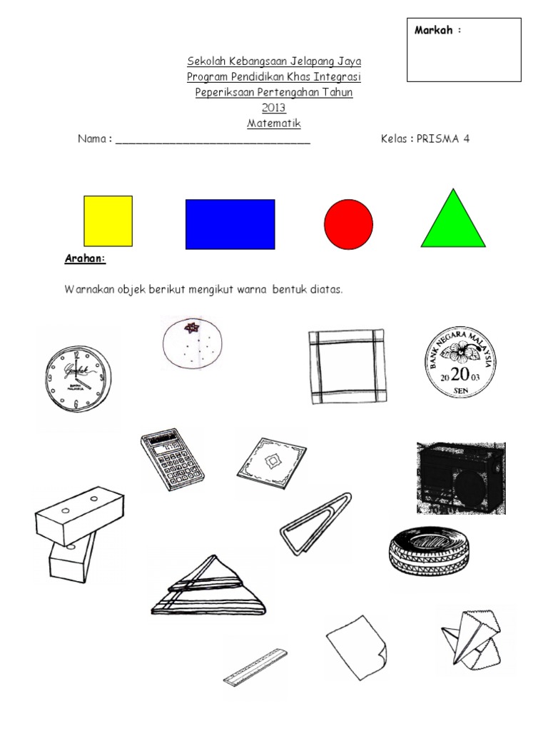 Contoh Kertas Peperiksaan Matematik Pendidikan Khas | PDF