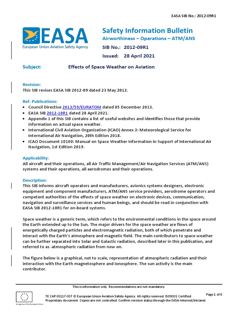 Safety Information Bulletin: Airworthiness - Operations - ATM/ANS | PDF ...