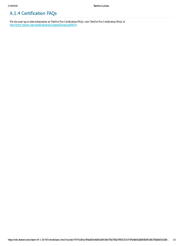 Testout Pro Certification Faqs Pdf