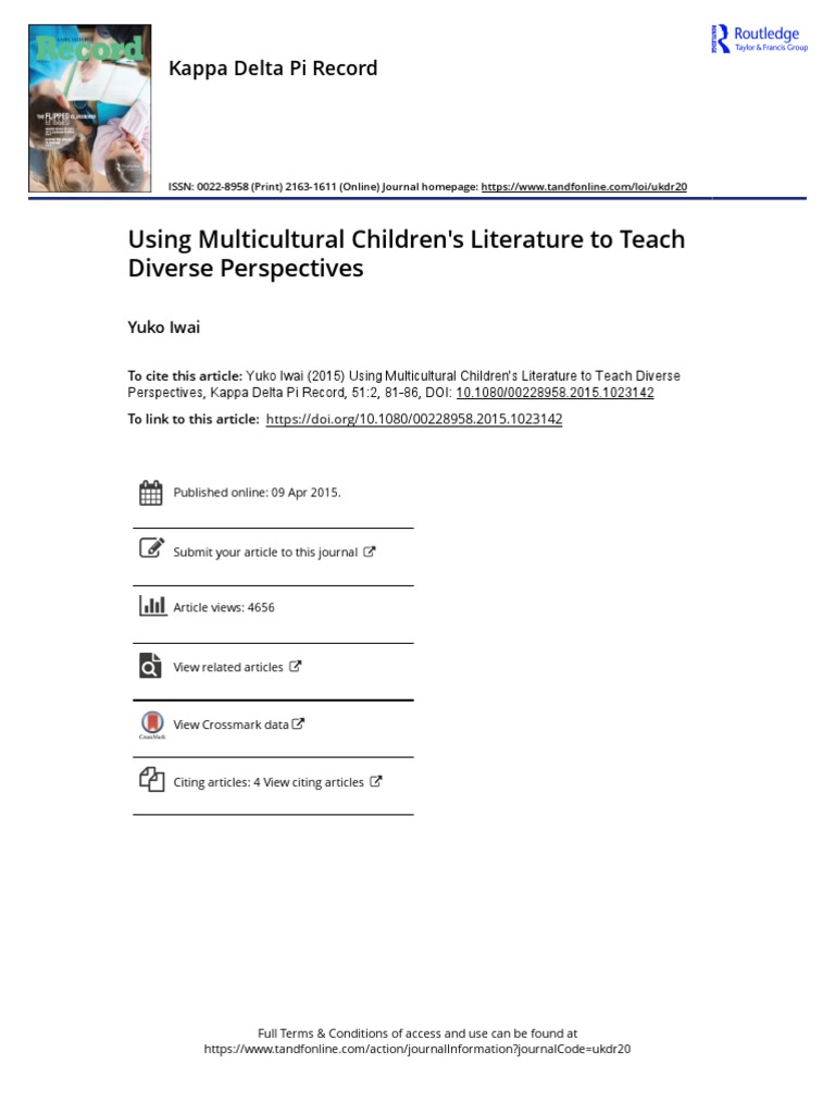 Using Multicultural Children S Literature To Teach Diverse Perspectives ...