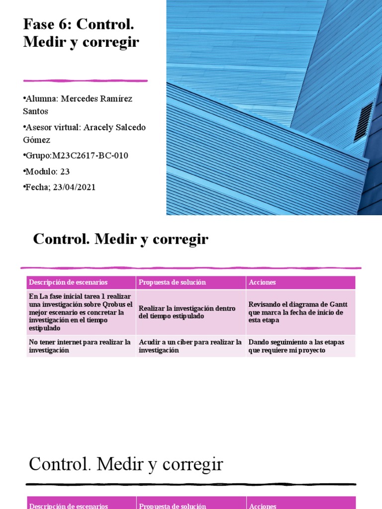 Fase 6: Control. Medir y Corregir | PDF