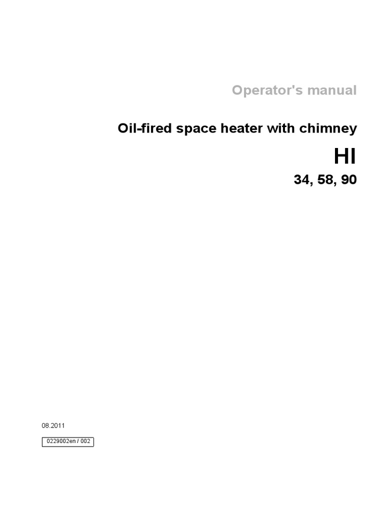 Oil-Fired Space Heater With Chimney: Operator's Manual | PDF | Power ...