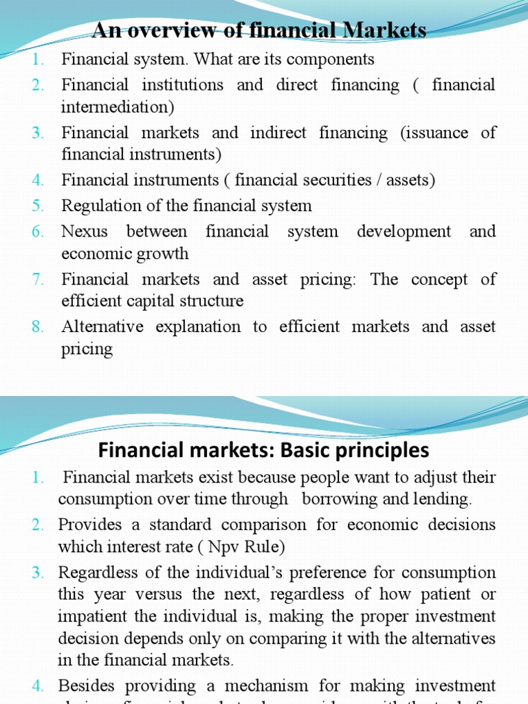 Overview of Financial Markets | PDF | Efficient Market Hypothesis ...