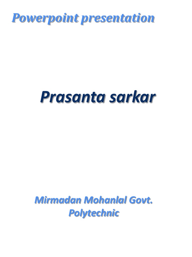 Powerpoint Presentation: Prasanta Sarkar | Download Free PDF | Electric ...