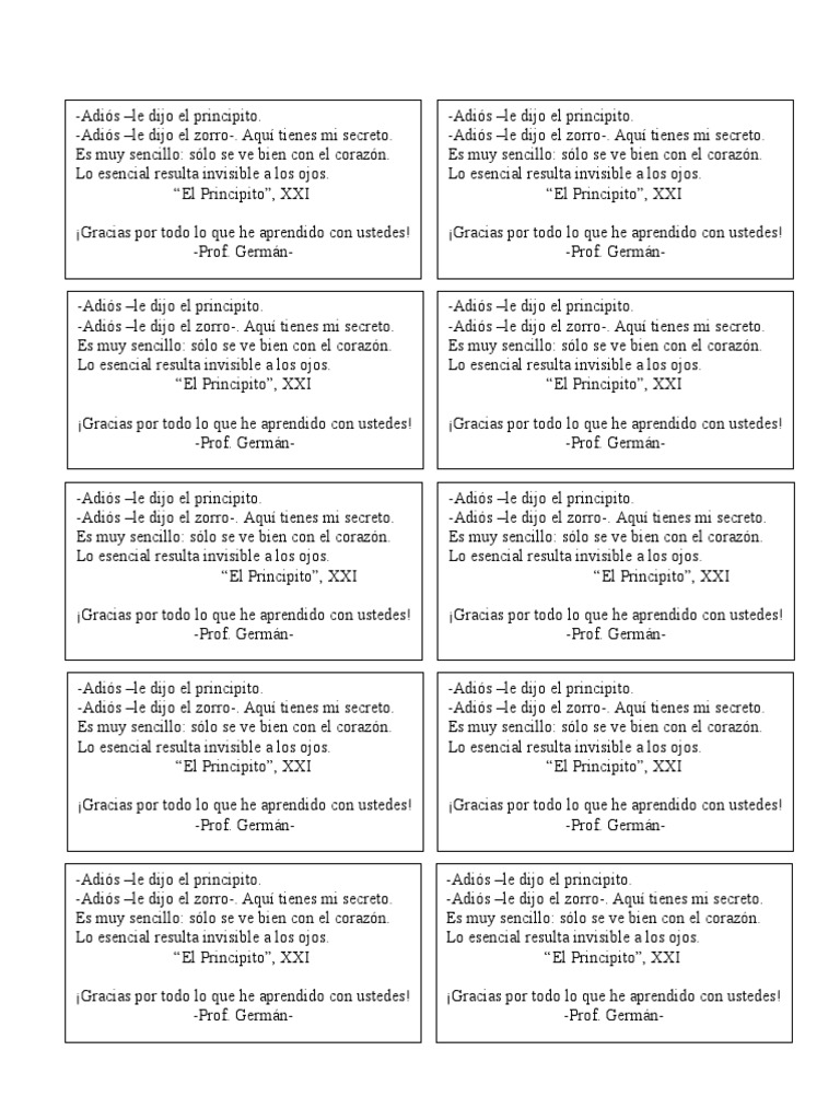 Recuerdo | PDF | El Principito