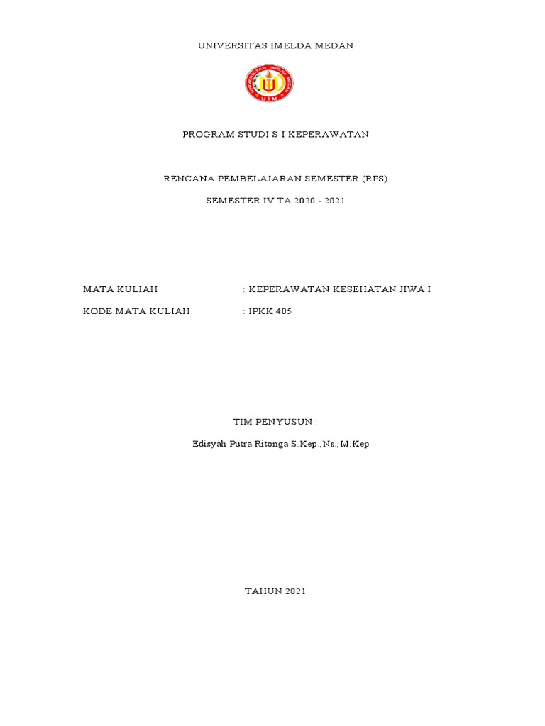 RPS Keperawatan Jiwa 1 | PDF