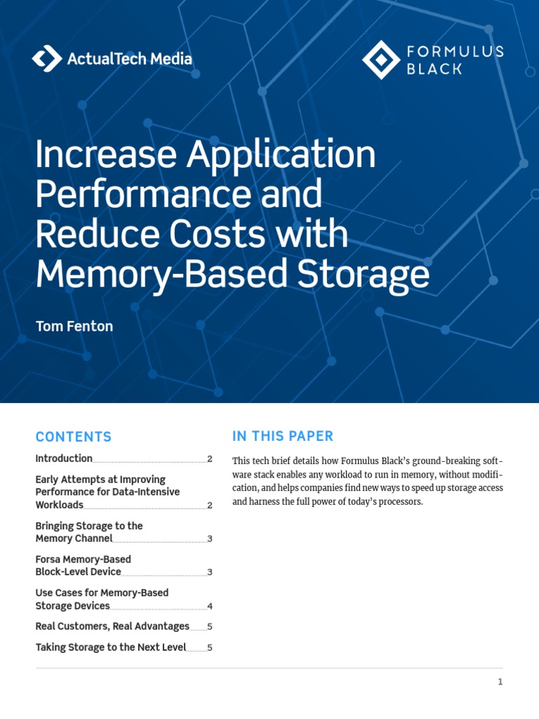 Increase App Performance 100x and Cut Costs with Memory Storage | PDF ...