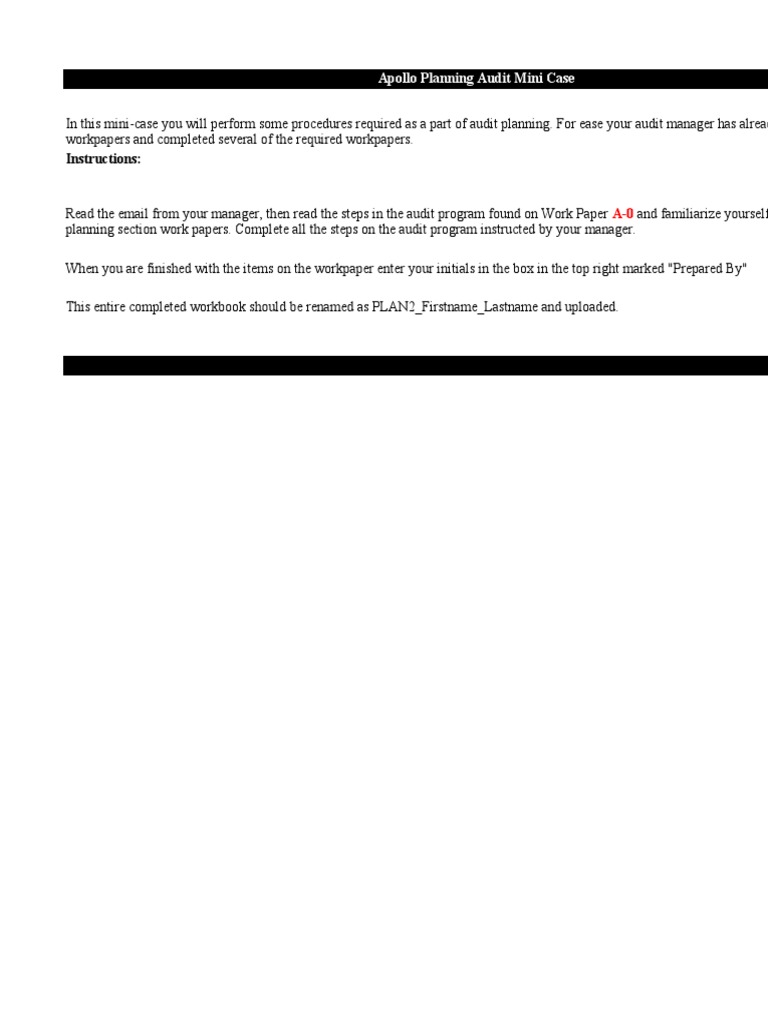 Apollo Planning Audit Mini Case | PDF | Federal Insurance Contributions ...
