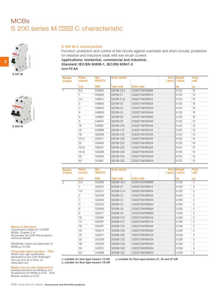 S 200 M-C Characteristic | PDF | Power Engineering | Components
