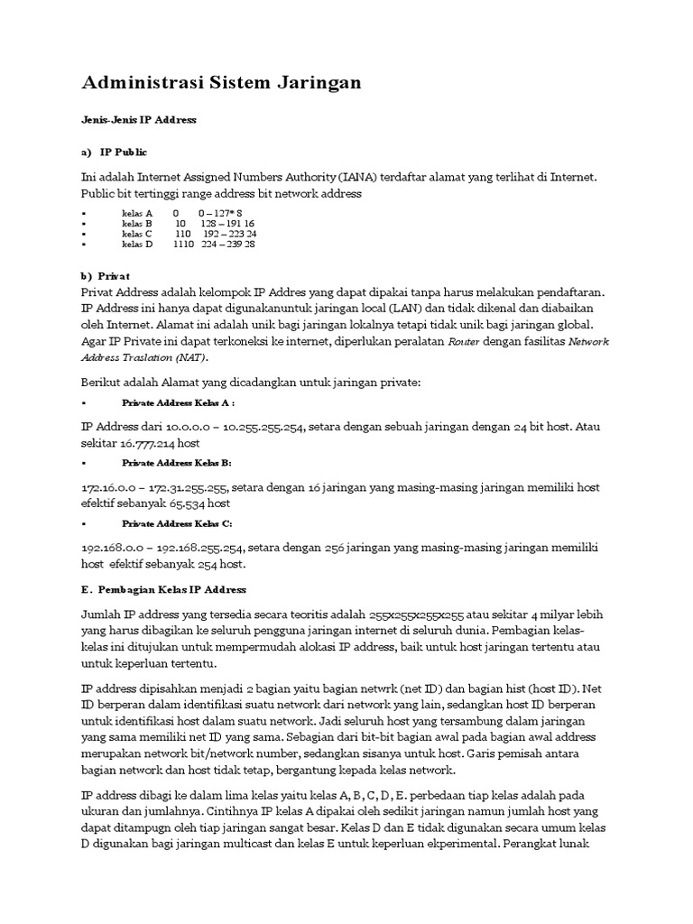 Administrasi Sistem Jaringan Kelas XI TKJ | PDF | Komputer Administrasi Sistem Jaringan Kelas XI TKJ | PDF | Komputer