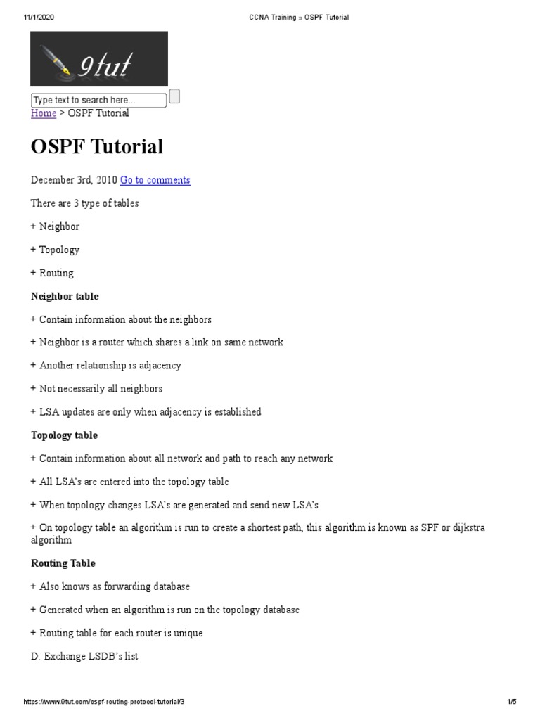 CCNA Training OSPF Tutorial 3 | PDF | Routing | Transmission Control Protocol