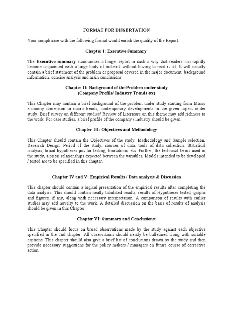 Format For Dissertation Report | PDF | Thesis | Data Analysis