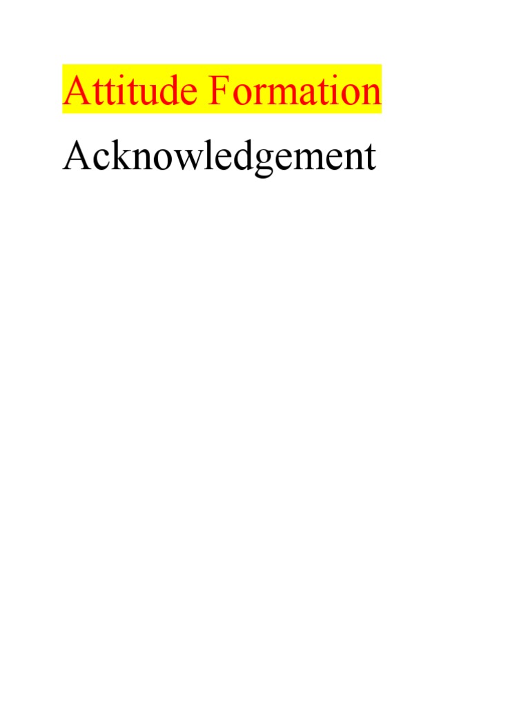Attitude Formation | PDF
