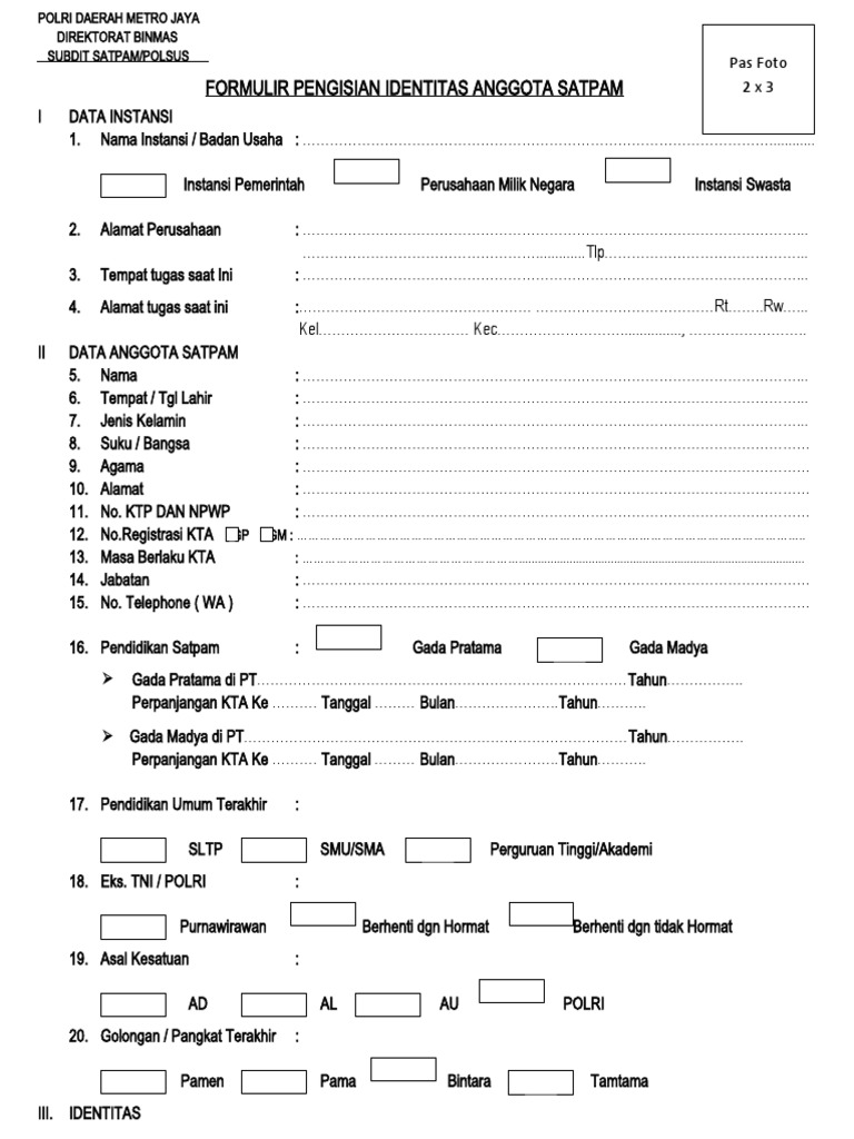 Formulir Kta-1 | PDF | Hukum