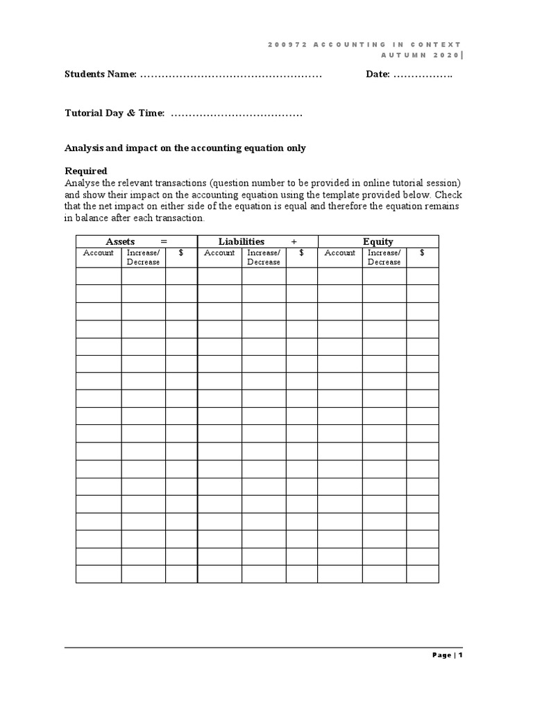 Students Name: Date: . | PDF