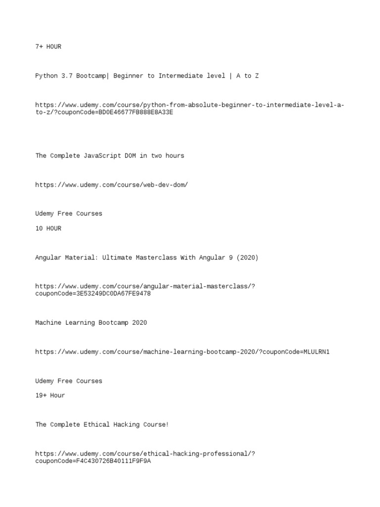 +1000 Udemy Courses | PDF | Python (Programming Language) | Web Development
