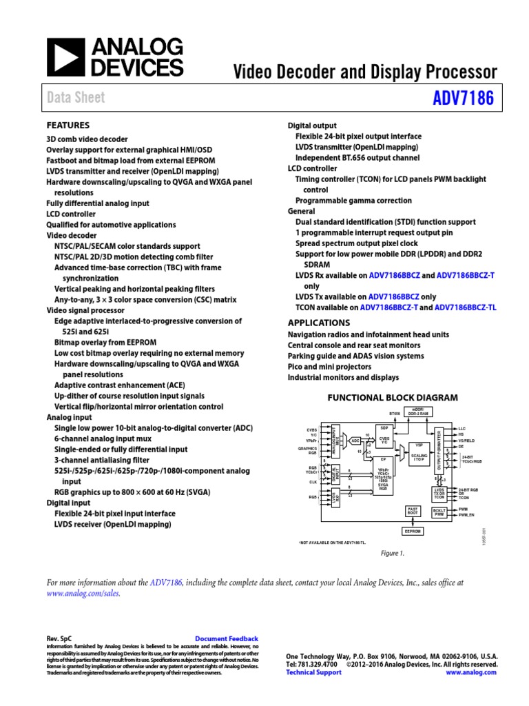 Video Decoder and Display Processor: Data Sheet | PDF | Display ...
