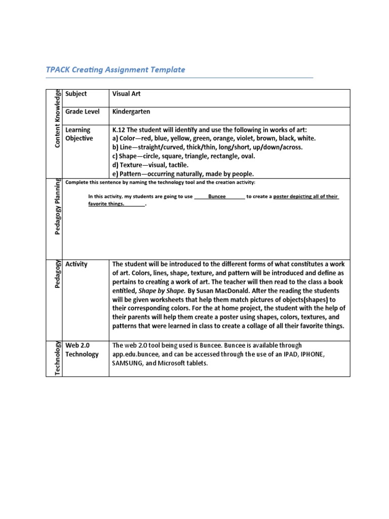 Tpack Template Creating Fall20 | PDF | Mobile App | Ios