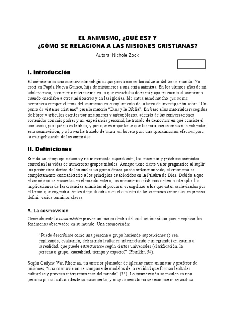 Entendiendo el Animismo y su Impacto | PDF | Alma | Misionero
