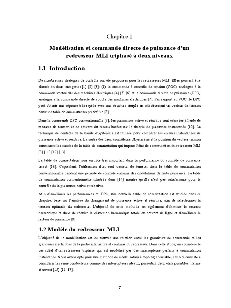 Commande DPC d'un Redresseur MLI Triphasé | PDF | Redresseur ...