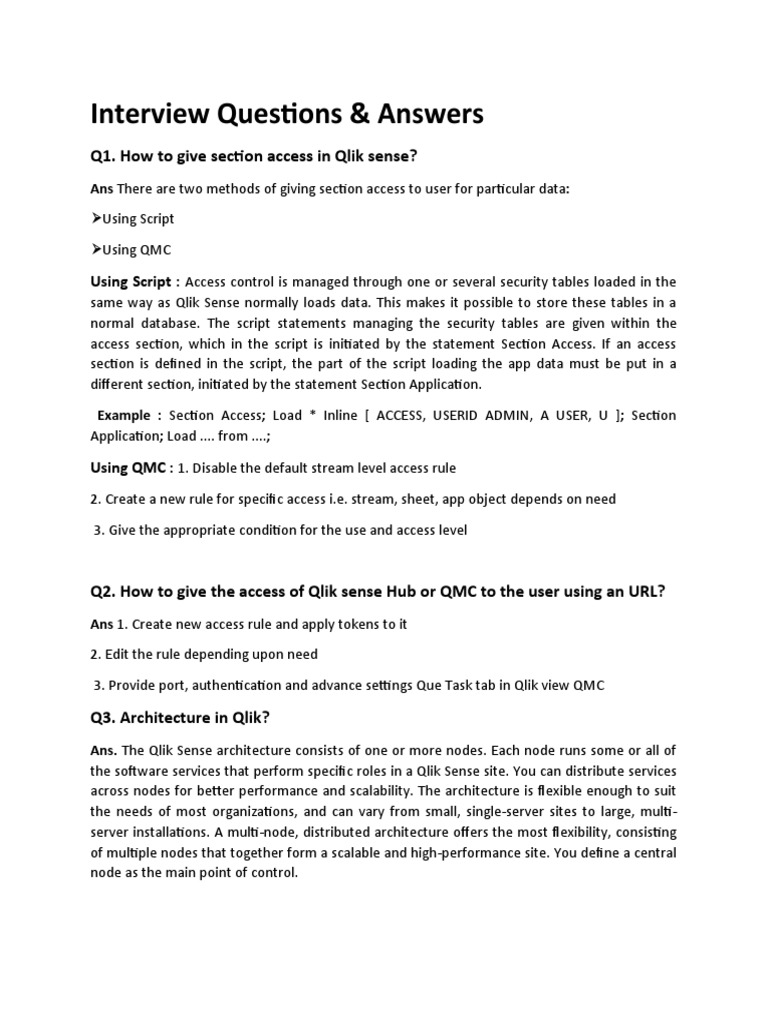 Qlik Interview Questions & Answers Updated | PDF