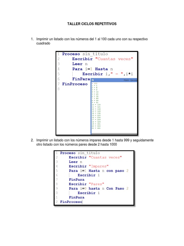 Ciclos Repetitivos | PDF | Artes del Lenguaje y Comunicación | Métodos ...