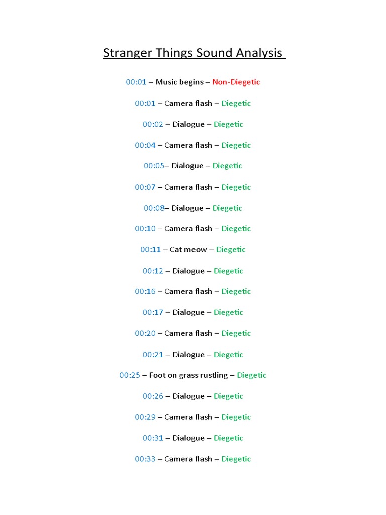 Stranger Things Sound Analysis | PDF