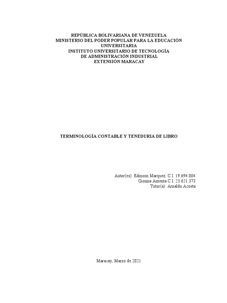 Terminologia Contable | PDF | Empresas | Contabilidad