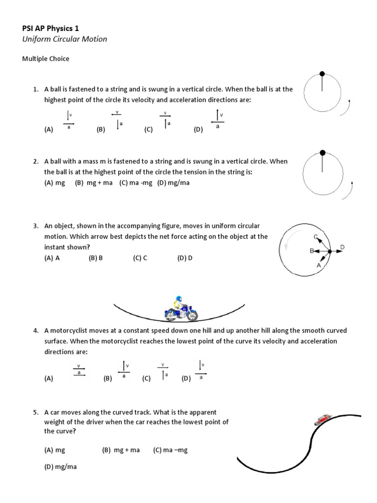 AP Physics 1: Circular Motion Problems | PDF | Acceleration | Change