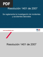 Resolucion 1401-2007 | PDF | Seguridad y salud ocupacional