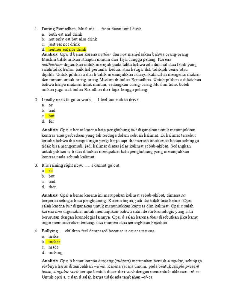 Soal Dan Jawaban Grammar | PDF