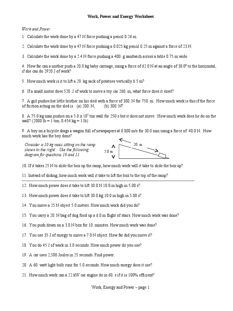 Work Power and Energy | PDF | Kinetic Energy | Potential Energy
