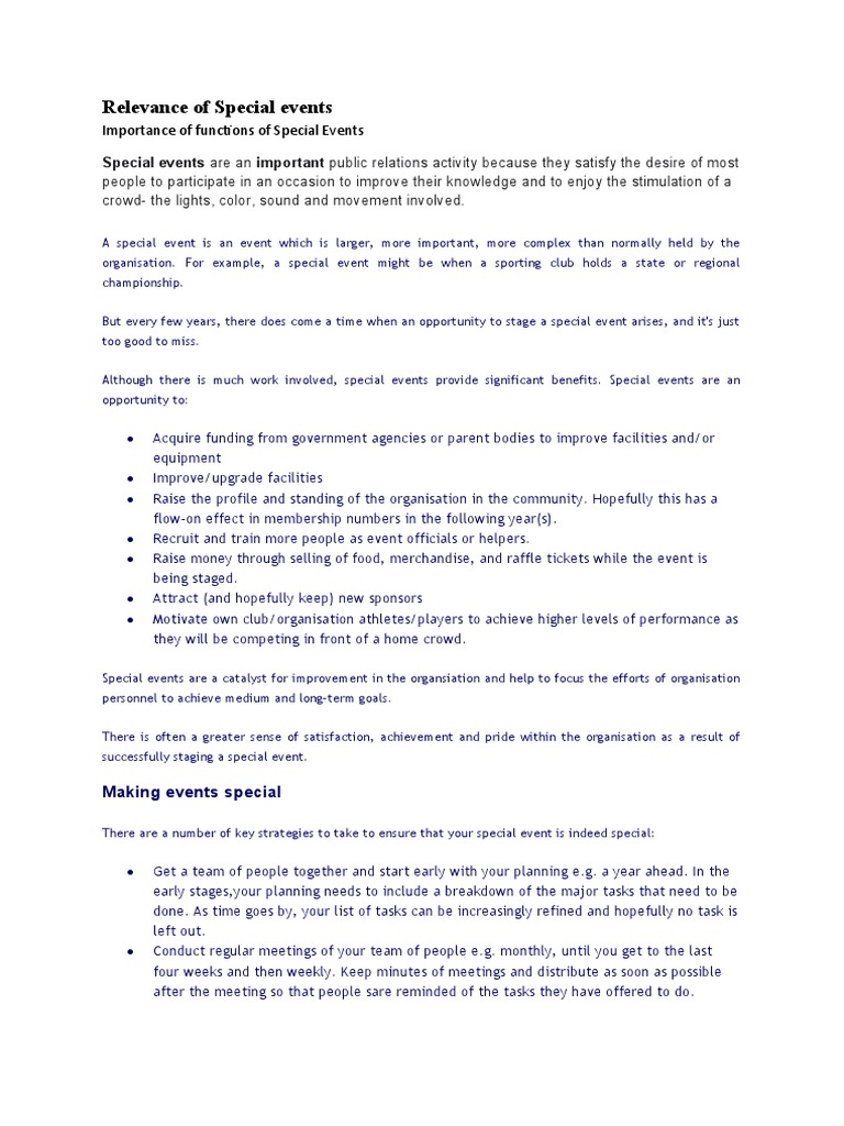 Benefits of Special Events in PR | PDF | Brand | Marketing