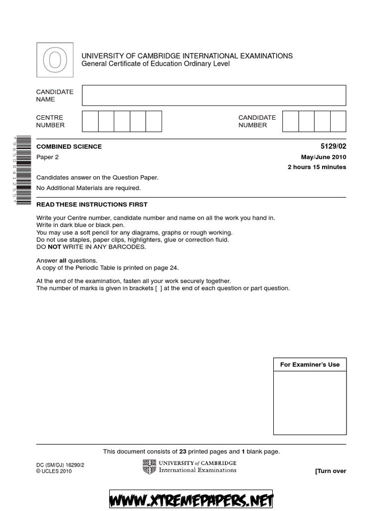 University of Cambridge International Examinations General Certificate ...