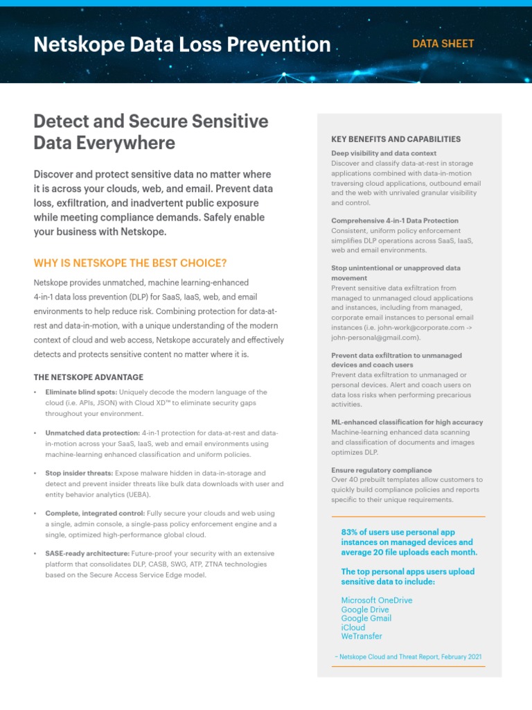 Netskope Data Loss Prevention DLP | PDF | Cloud Computing | Mobile App