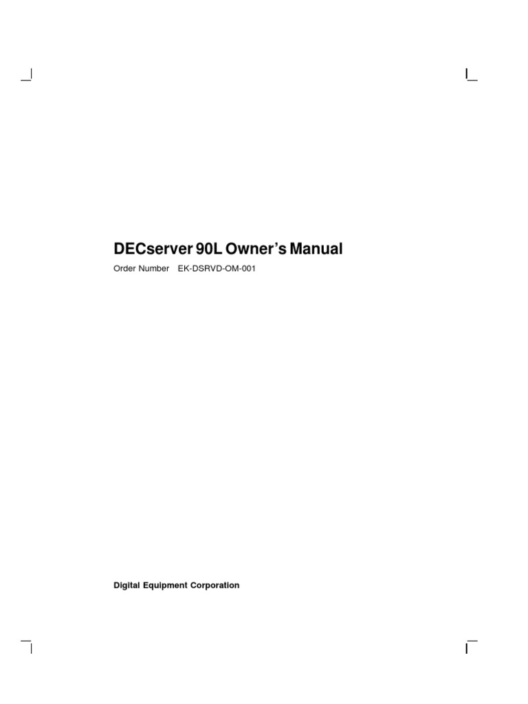 Decserver 90L Owner'S Manual: Order Number Ek-Dsrvd-Om-001 | PDF ...