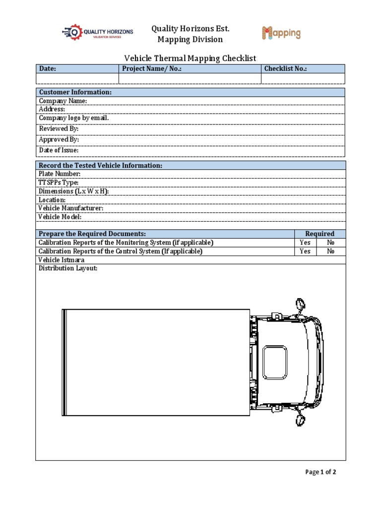 Vehcile Thermal Mapping Checklist | PDF