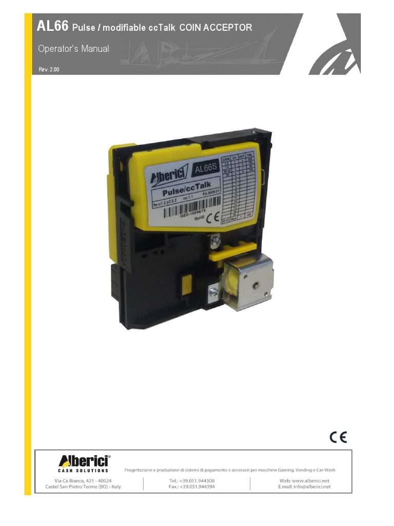 Operator'S Manual: Pulse / Modifiable Cctalk Coin Acceptor | PDF ...