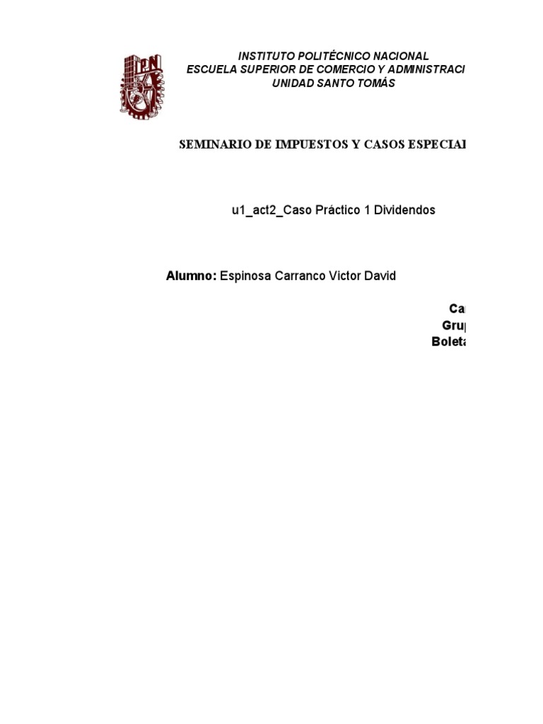 U1 Act2 Caso PR Ctico 1 CUFIN Espinosa Carranco Victor David | PDF | Business