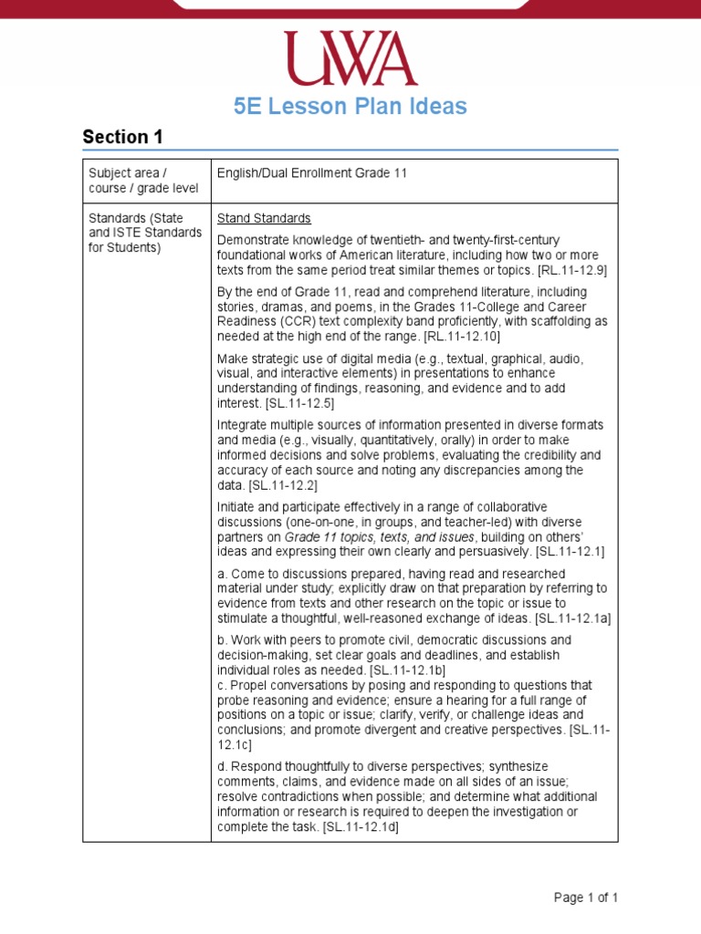 5e Lesson Plan Ideas Kahoot | PDF | Rubric (Academic) | Information