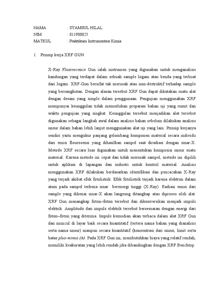 Prinsip Kerja XRF GUN | PDF