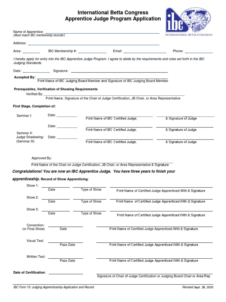 Apprenticeship Application Form Sept 2020 | PDF | Apprenticeship ...