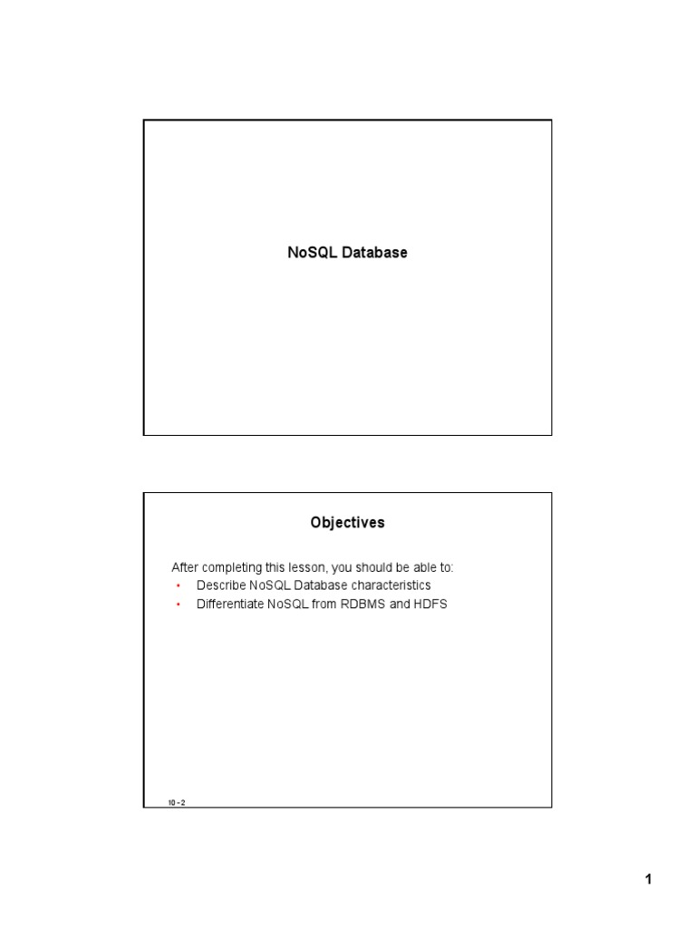 Nosql Database Pdf No Sql Relational Database