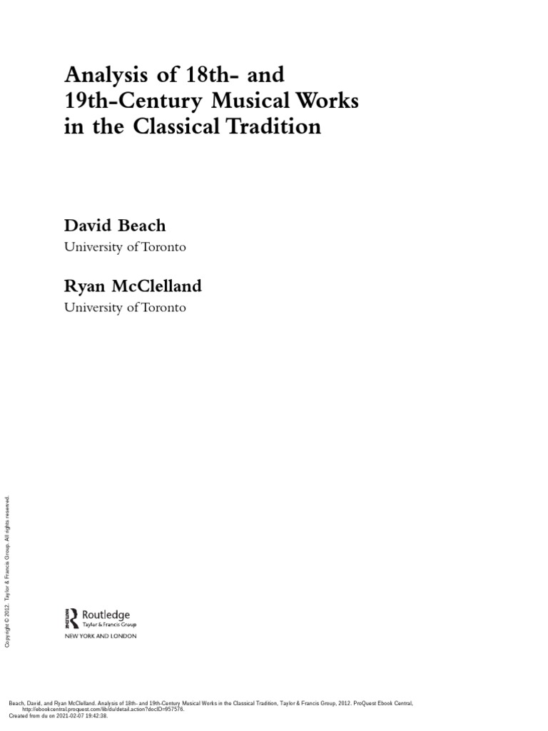 Analysis of 18th - and 19th-Century Musical Works I... - (Analysis of ...