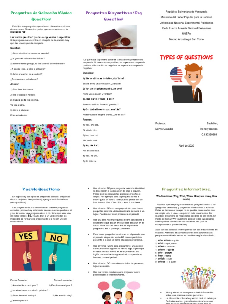 Triptico de Ingles | PDF | Verbo | Lingüística