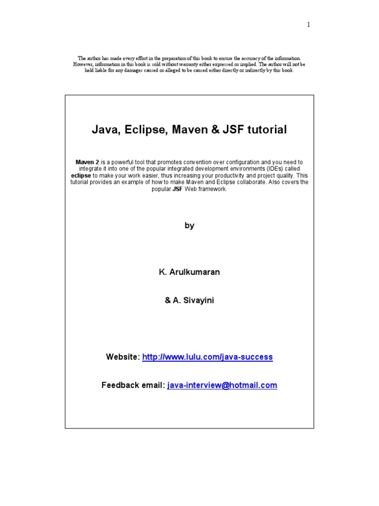 Java Maven Eclipse JSF Tutorial | PDF