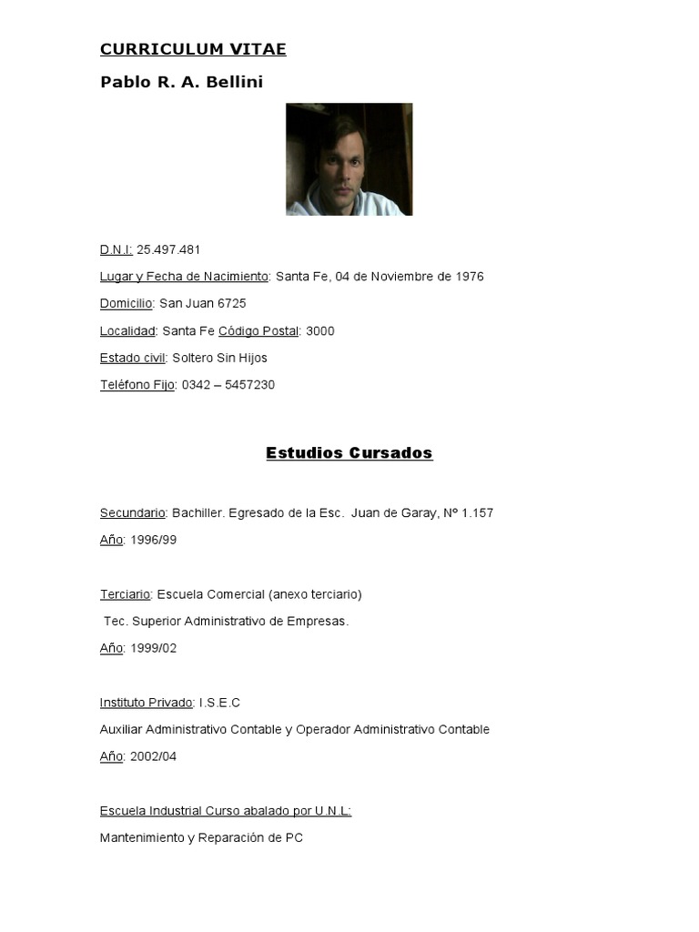 CURRICULUM VITAE Pablo | PDF | Crecimiento personal y profesional