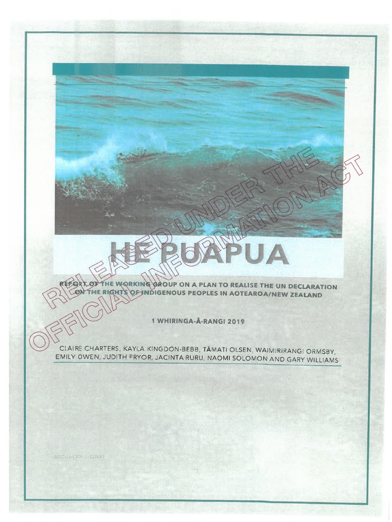 Unredacted Copy of He Puapua | PDF
